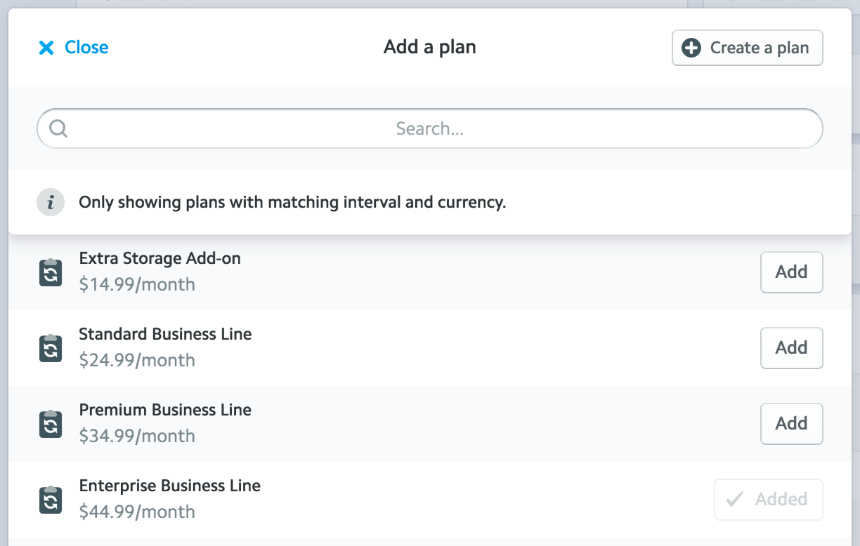 Multiple plans and previews for subscriptions