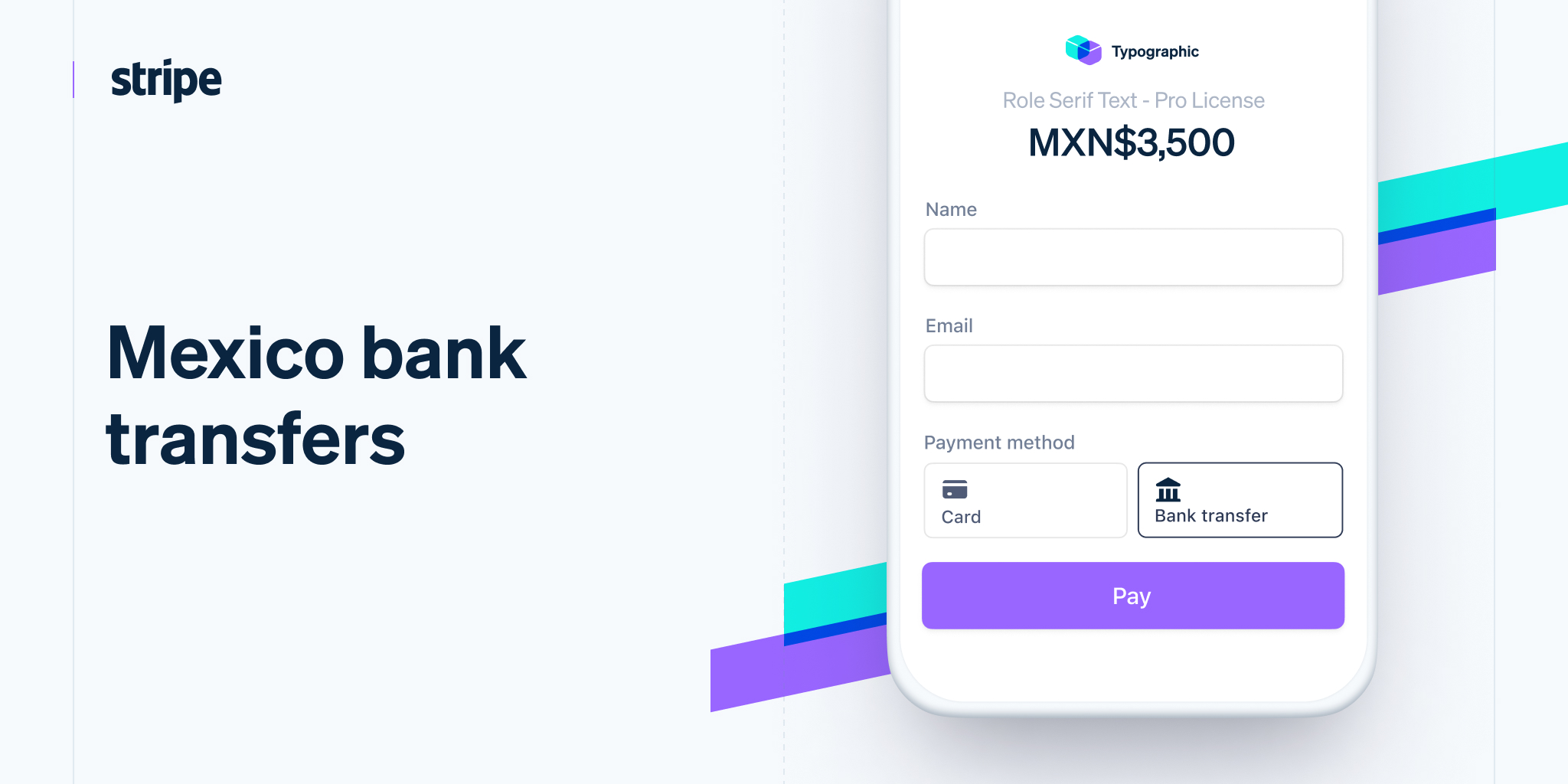 Bank transfer payment store